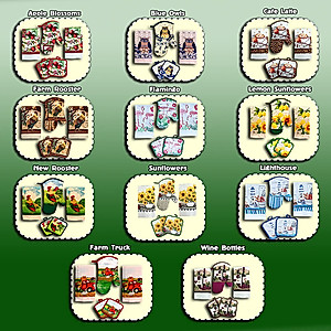 Lobyn Value Packs - 5 Piece Tropical Kitchen Towel Set: Features Flock of Pink Flamingos, 2 Decorative Dish Towels, 1 Oven Mitt, and 2 Potholders