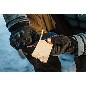 Holtzman's Gorilla Survival 'Clip Point' Folding Knife featuring D2 Steel Blade with G10 Tactical Handle in Gift Box Set (Black+Orange)