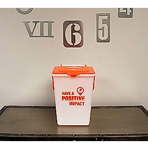 Busch Systems 5 Pack Battery Recycler - Indoor E-Waste Recycling Bin - Orange/Natural