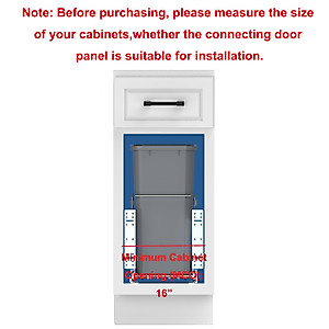 Single Pullout Trash Can for Under Kitchen Cabinets Include Single 35QT Trash Bin Doesn't Include Door Fittings, Bottom-Mount Recycling Bin