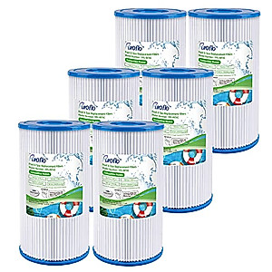 PUROFLO Pool Filter Type A or C 29000E/59900E Summer Waves A/C Filter for Above Ground Pools, A/C Pool Filter for Intex Easy Set Pool, Type A/C Pool Filter Cartridge, 6 Pack