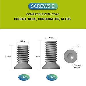 CIVIVI Stainless Steel Pocket Clip Screws CA-12B (Black)