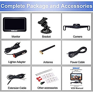 DoHonest Wireless Backup Camera for Trucks Car Pickup Camper Van with 7 Inch Monitor System, HD 1080P Bluetooth Backup Camera 2.4G Stable Digital Signals, Support Add Second RV Rear View Camera-V29