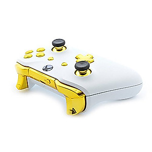 "White/Gold" UN-MODDED Custom Controller compatible with Xbox One S/X Unique Design (with 3.5 jack)