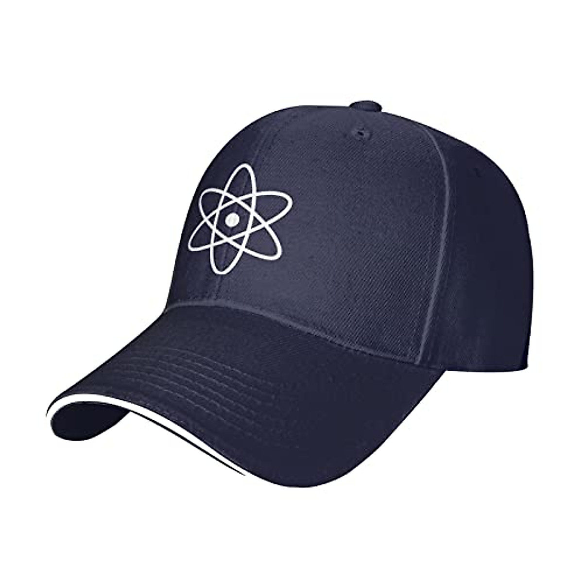 Retro Atomic Atom Symbol Sandwich Cap Outdoor Leisure Adjustable Baseball Hip Hop Cap Unisex Black