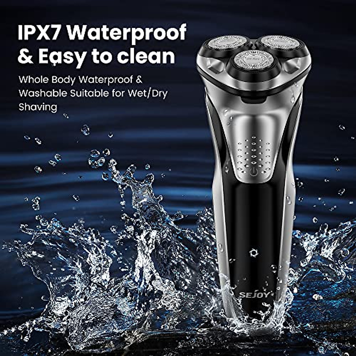 Shavers for Men Electric Razor Pubic Hair, Razors for Men Electric Shaver, Razor Men Electric Waterproof IPX7, Man Electric Shavers with Pop-Up Trimmer, 80000 power-1h Fast Charging-3D Floating Head