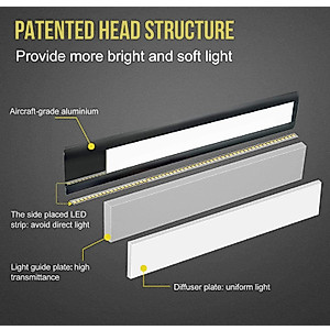 PHIVE LED Desk Lamp, Architect Task Lamp, Metal Swing Arm Dimmable Drafting Table Lamp with Clamp (Touch Control, Eye-Care Technology, Highly Adjustable Office, Craft, Studio, Workbench Light) Black