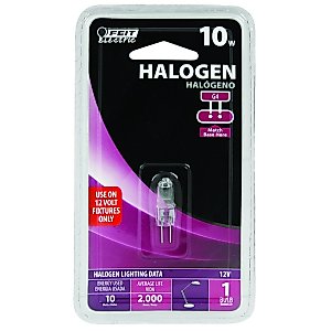 Feit Electric BPQ10T3 10 Watt Halogen Quartz T3 Bi Pin Light Bulb