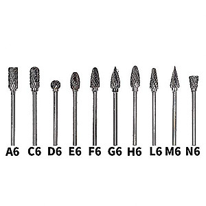 10PCS Tungsten Carbide Burs Sets Rotary Mini Drill Accessories Drill Grinding Burrs Tungsten Sharpening Drill Bits