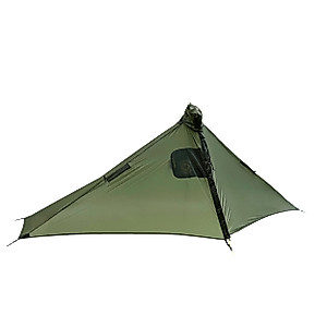 Six Moon Designs Gatewood Cape - 11 oz. - 1 Person Ultralight Tarp/Cape (Green). Packs Small. The ONLY Poncho-Style Tarp to Provide Complete 360° Protection.