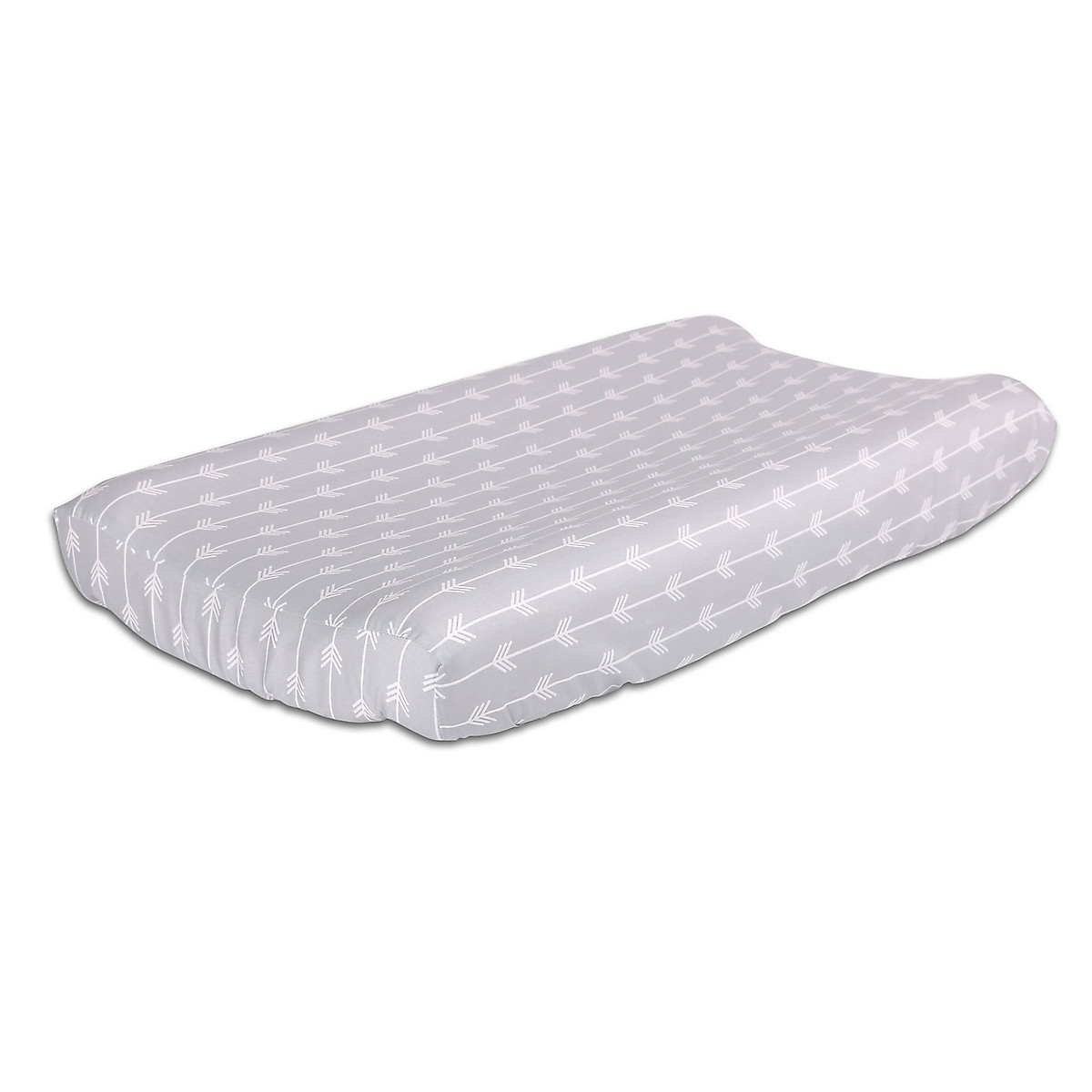 The Peanutshell Arrow Print Cotton Changing Pad Cover in Grey