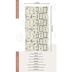 Protection Christian Prayer Shawl - Prayer Scarf with Bible Verses about God's Protection, Off- White Meditation Shawl, Unique Christian Gifts