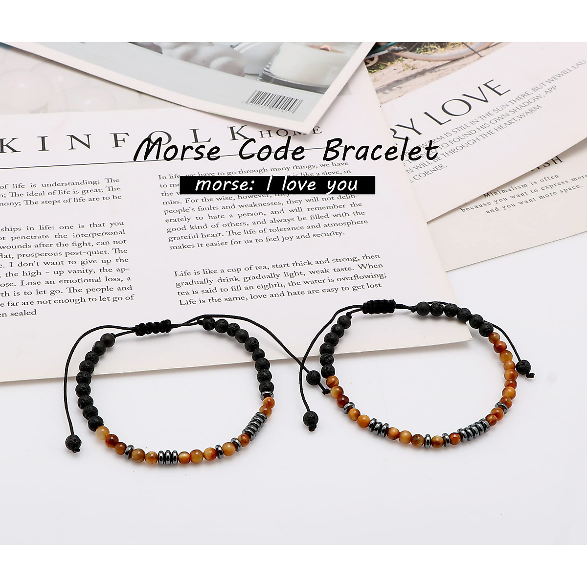 Yiyang Unbiological Sister Gifts for Women Friendship Bracelet Morse Code Bracelet Best Friend Birthday Christmas Gifts for Women Soul Sister Best Friend Bracelet I Love You Funny Gifts