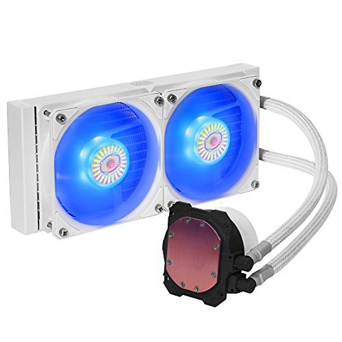 Cooler Master MasterLiquid ML240L V2 RGB White Edition CPU Liquid Cooler - Brighter Lighting Effects, 3rd Gen. Pump, Superior Radiator and Dual Advanced 120 mm SickleFlow RGB Fans - White