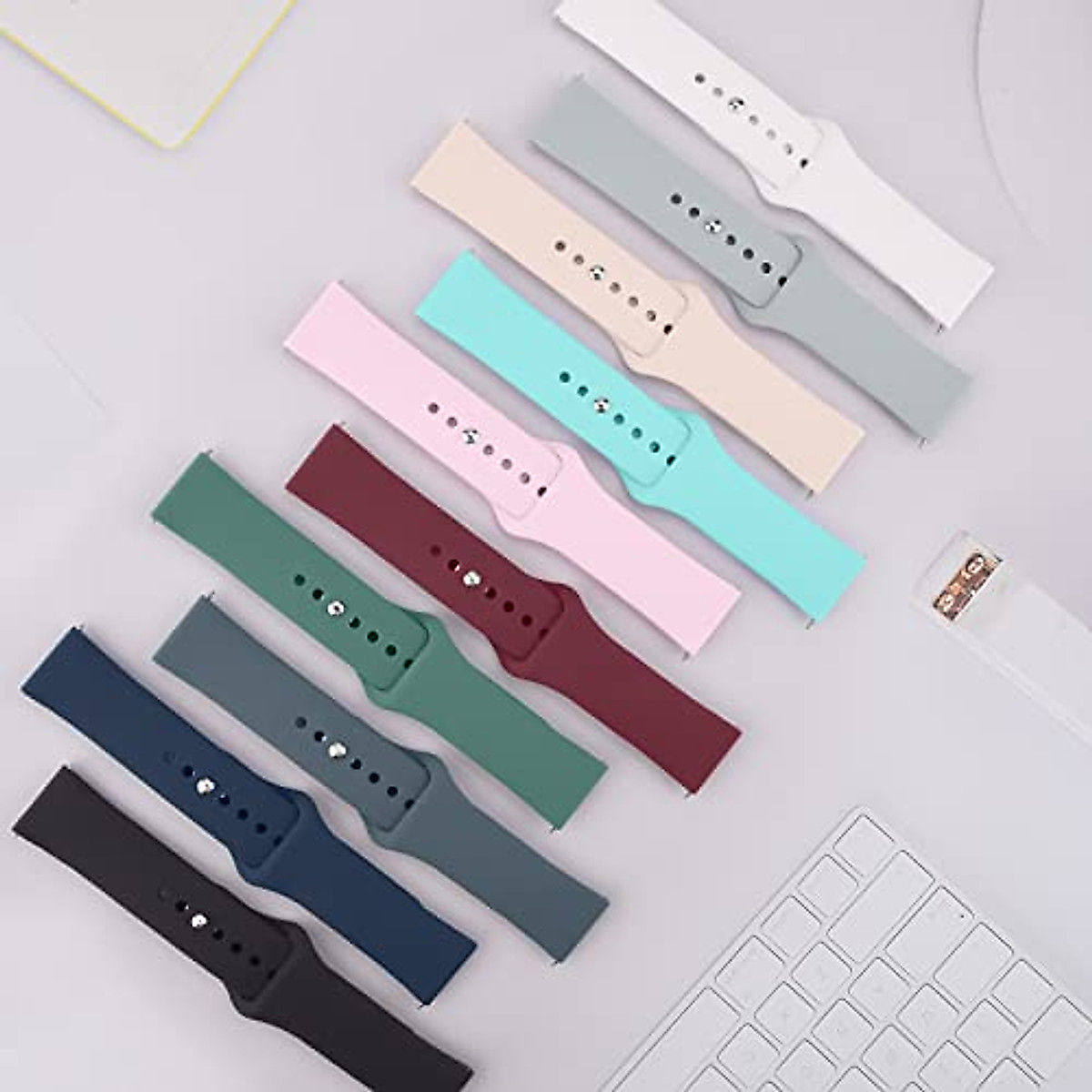4 PACK Bands for Amazfit GTS 4 / GTS 4 Mini / GTS 3 / GTS / GTS2 / GTS 2e / GTS 2 mini Band Women Men, 20mm Quick Release Soft Silicone Sport Replacement Watch Strap for Amazfit Bip 3 Pro / Bip 3 / Bip U Pro / Bip / Bip Lite / Bip S / Bip S lite / Bip U (