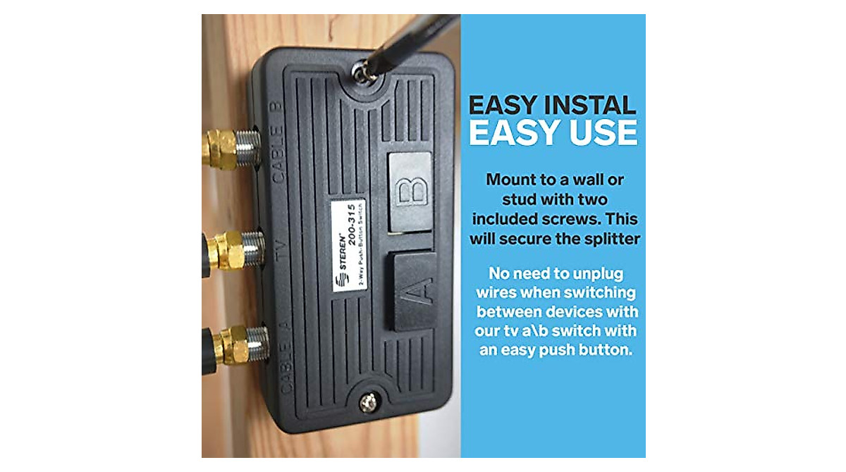 STEREN 200-315 2-Way Coaxial Switch for TV & Satellite