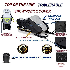 600 Denier Snowmobile trailerable Cover Compatible for The 2019-2019 Polaris Model 800 INDY XC 129 snowmachine sled.