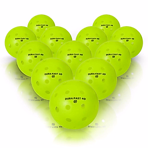 Dura Fast 40 Pickleballs | Outdoor Pickleball Balls Neon or Yellow USAPA Approved and Sanctioned for Tournament Play, Professional Perfomance… (Neon, 6 Pack)
