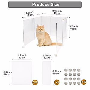 KEYIDE High Wall Cat Litter Box Splash Guard, DIY Cat Litter Pan Siding Kitten Litter Tray Pee Shield Dog Scatter Barrier, 24L x 19W x 16H Keep Floor Clean