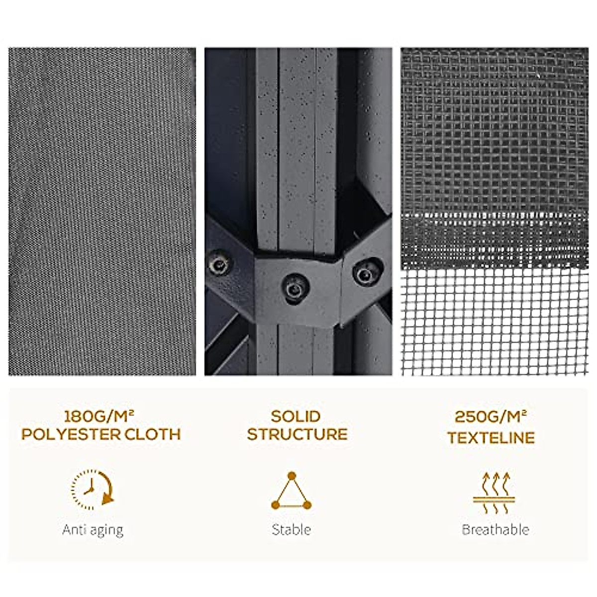 Outsunny 10' x 12' Hardtop Gazebo Canopy with Galvanized Steel Double Roof, Aluminum Frame, Permanent Pavilion Outdoor Gazebo with Netting and Curtains for Patio, Garden, Backyard, Deck, Lawn, Gray