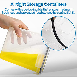 Airtight Food Storage Container Set 14 Pack, Kitchen and Pantry Organization Containers, BPA Free Plastic Cereal Containers with Easy Lock Lids, Kitchen Decor with 24 Labels & Marker