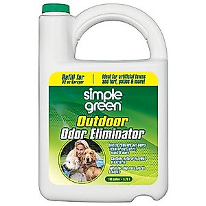 Simple Green Outdoor Odor Eliminator for Pets, Dogs, 1 gallon Refill - Ideal for Artificial Lawns & Patio, Milky White