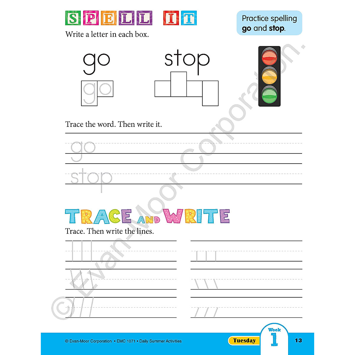 Evan-Moor Daily Summer Activities, Grade K-1