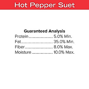 Blue Seal Hot Pepper Suet Cakes for Wild Birds - No Mess Suet Feed, Food for Woodpeckers, Cardinals, Siskins, Sparrows & More - 11oz Suet Feeder, Bird Seed Cakes (Pack of 12)