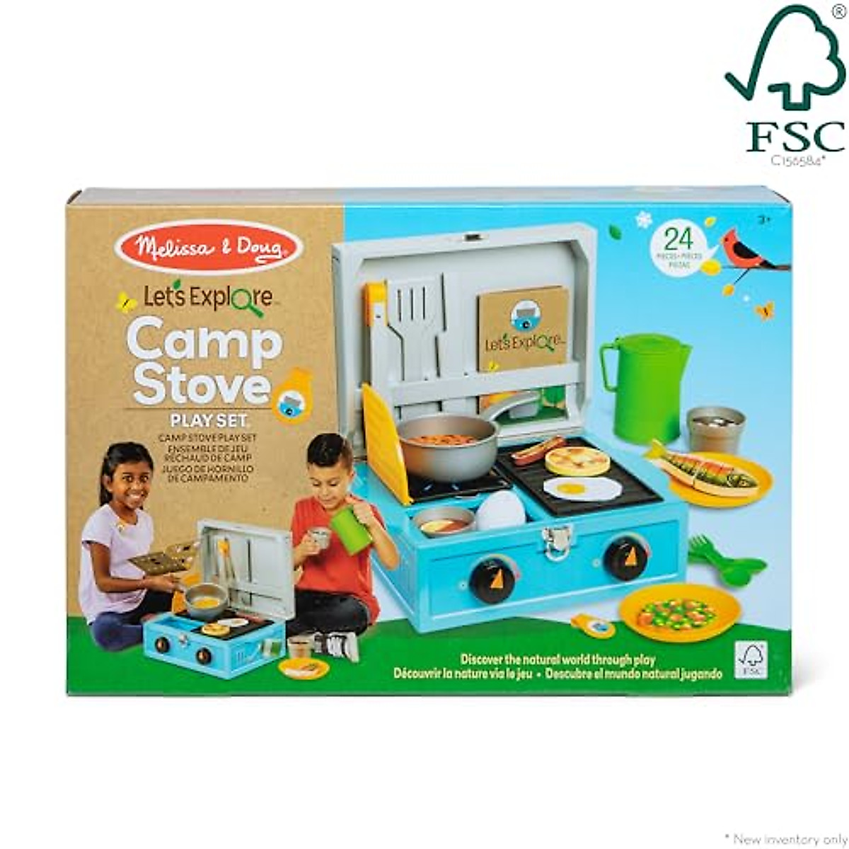 Melissa & Doug Let’s Explore Camp Stove Play Set – 24 Pieces - FSC Certified