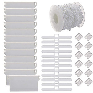 Auto-plaza Vertical Blind Bottom Weights Accessories Repair Kit with 10M Chain and Connector Plastic DIY Replacement/Vertical Blind Accessories and Top Hangers (3.5" (89mm))