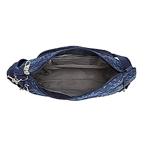 Travelon Anti-Theft Classic Crossbody Bucket Bag, Geo Sunflower, 14’ x 11” x 4”