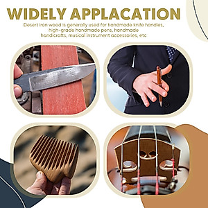 4 Pieces Ironwood Knife Handle Material Natural Wood Knife Handle Scales Knife Scales for DIY Crafts (5.12 x 1.77 x 0.51 Inch)