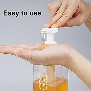 Shampoo and Conditioner Dispenser Shower Soap Bottles 3 Pack 550ml/18.6oz Refillable Shampoo Pump Bottle Dispenser Plastic Empty Body Wash Dispensers with Stylish Permanent Labels for Bathroom (Clear)