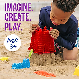 Click N' Play Toddler Beach Toys for Kids 3-10 - 13 Piece Sand Toys Including Sand Bucket, Watering Can, Rake, Shovel, 9 Sand Molds, and Mesh Beach Toy Bag - Beach Sandbox Toys for Toddlers & Kids