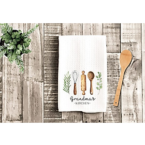 Personalized Kitchen Utensils Custom Kitchen Towel, Baker Waffle Weave Tea Towel, Housewarming Gift, Wedding Gift