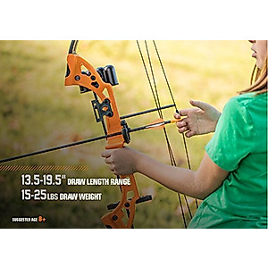 Bear Archery Brave Bow Set for Youth, Right Hand, Black, 26 inch