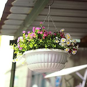 12.59" Large Hanging Planters with Drainage Hole&Tray, Hanging Flower Pots Plastic Plant Hanger Holders Hanging Basket for Indoor Outdoor Home Garden Herb Succulent (Pack 3)