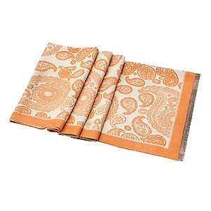 VANLINKER Soft Cashmere Feel Paisley Winter Scarf Womens Pashmina Shawls Wraps Warm Long Large Light Scarves Vintage Cozy Ethnic Poncho Orange Beige 180 * 65cm