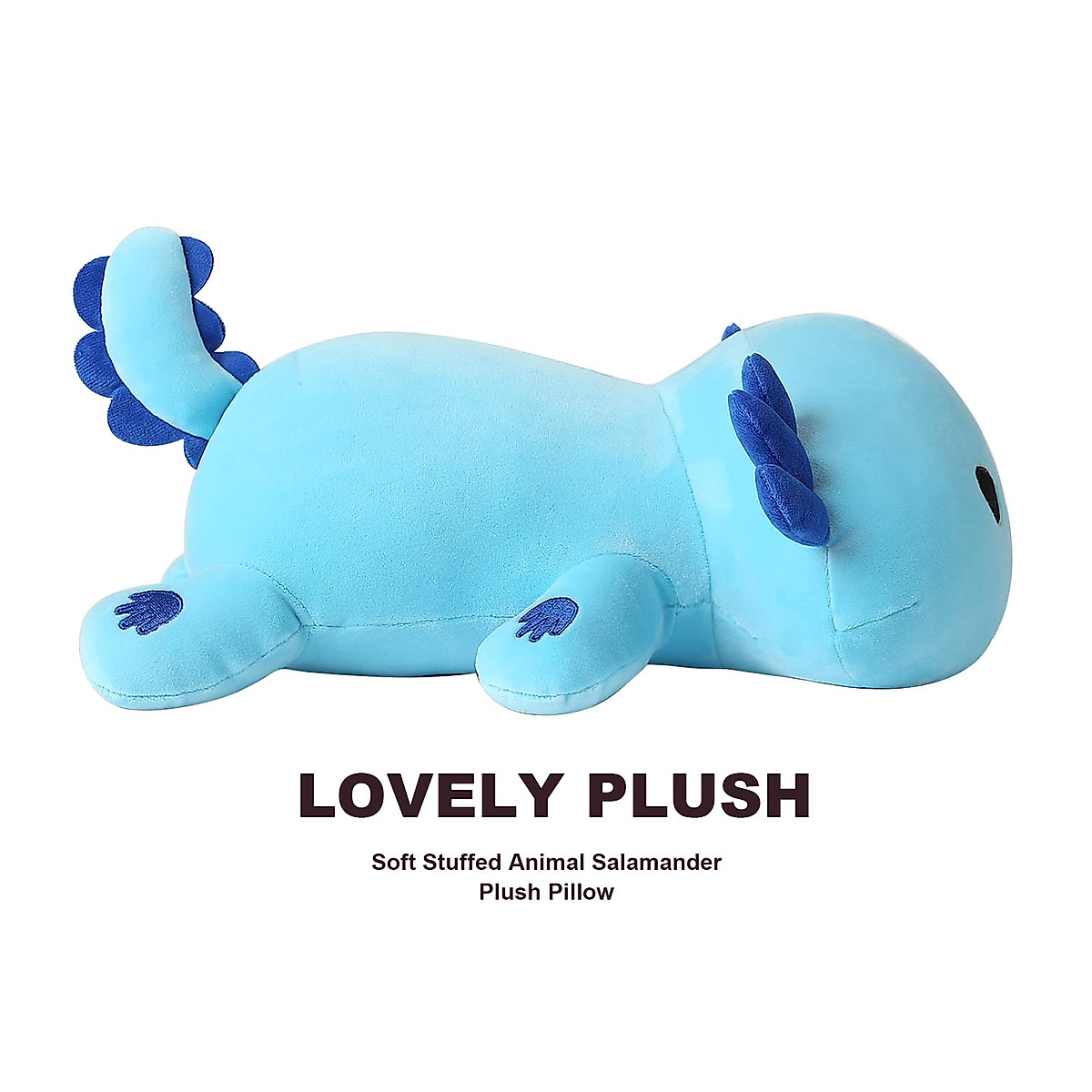 Onsoyours Cute Axolotl Plush, 19" Soft Large Stuffed Animal Salamander Big Plush Pillow, Kawaii Plushie Toy for Kids (Blue Axolotl A, 19")