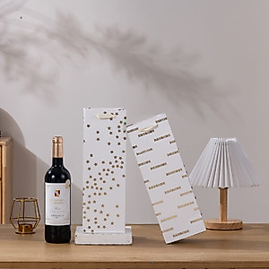 SHIPKEY 12 Pack of Wine Gift Bag, Bags Bulk for Wine Bottles, 13.7” Wine Bottle Bags for Thanksgiving, Halloween, Easter Day, Graduations, Weddings, Christmas, Mother's Day and other Holidays