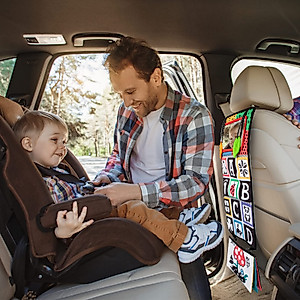 UNIH Tummy Time Floor Mirror Baby Toys with Teethers & Cloth Books - High Contrast Black & White Sensory Toy for Newborn Infant Babies Toys 0 3 6 Months