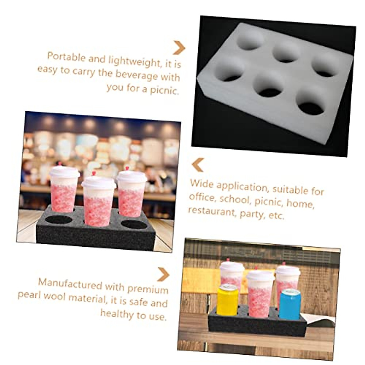 2pcs Milk Tea Cup Holder Cup Drink Carrier Tray Coffee Cup Fixing Holders 4 Cup Holder Drink Carriers Hot Drink Holder Car Cup Holder Outdoor Cup Tray Insulation Pearl re-usable