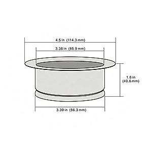 GZILA Garbage Disposal Flange Black, Universal Garbage Disposal Flange Replacement for 3-1/2 Inch Standard Sink Drain Opening SUS304 Stainless Steel