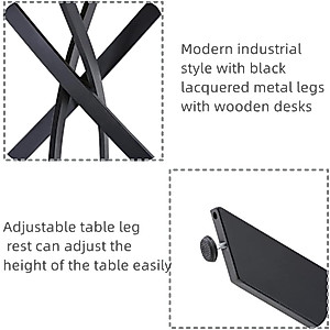 NIERN Marble Dining Table with Chromed Legs,47" Modern Rectangular Kitchen Table for Dining Room Kitchen,Grey