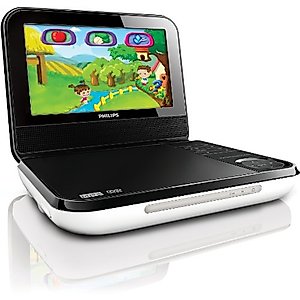 Philips PD703/37 7-Inch LCD Portable DVD Player with Wireless Game Controller, White