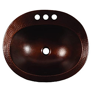 Sinkology BOD-0903BC Seville Copper Drop-in Bath Sink with Overflow in Aged Copper