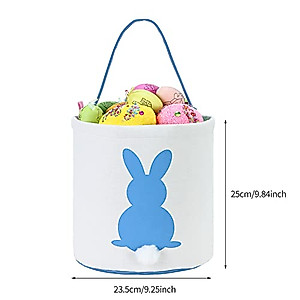 XinblueCo Baseball Easter Bunny Baskets Eggs Bags with Baseball Printing Halloween Trick or Treat Bags Baseball Easter Bunny Baskets Tote Bag Storage Gifts Candies Bucket for Kids Girls with Handles…