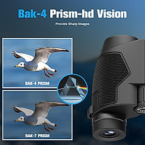 Binoculars 12x25 for Adults and Kids Night Vision Binoculars Compact Binocular Large Eyepiece Waterproof Binocular Wide Field of View for Bird Watching,Hiking,Hunting,Concert with Carrying Bag