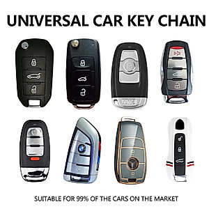 wedfish Minimalist Car Key Chain Clip for Men and Women,Heavy Duty Anti-Lost D-Ring&Woven Strap Stylish Design Fits All Car Keys