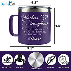 BETHEGIFT Mothers Day Gifts for Daughter, Mom - Gifts for Daughter from Mom - Daughter Gifts Ideas - Gifts for Mom Birthday - Gifts from Daughter on Mothers Day, Present for Mom 14oz, Purple